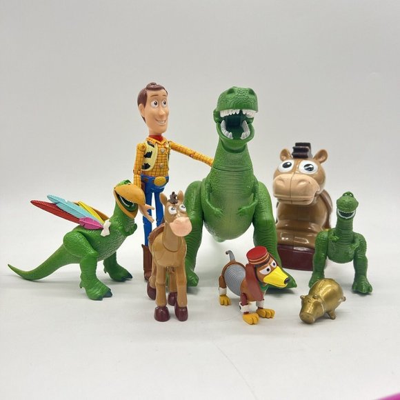 Disney | Toys | Disney Toy Story Figure Toy Lot 8 Woody Rex Hamm Slinky ...